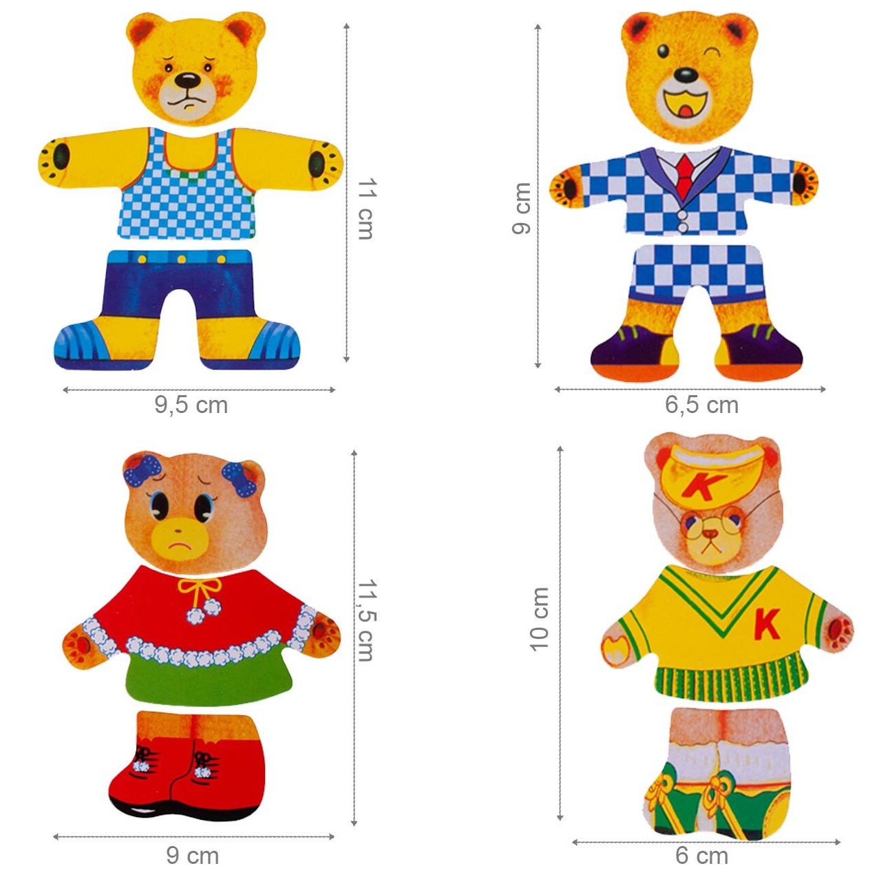 Joc educativ tip puzzle Imbraca cei 4 ursuleti SOLTOY® cu 72 de ...
