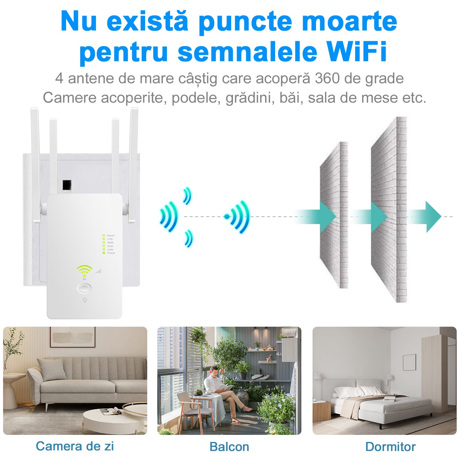 Amplificator Semnal Wireless, SDLOGAL Range Extender Retea WiFi ...