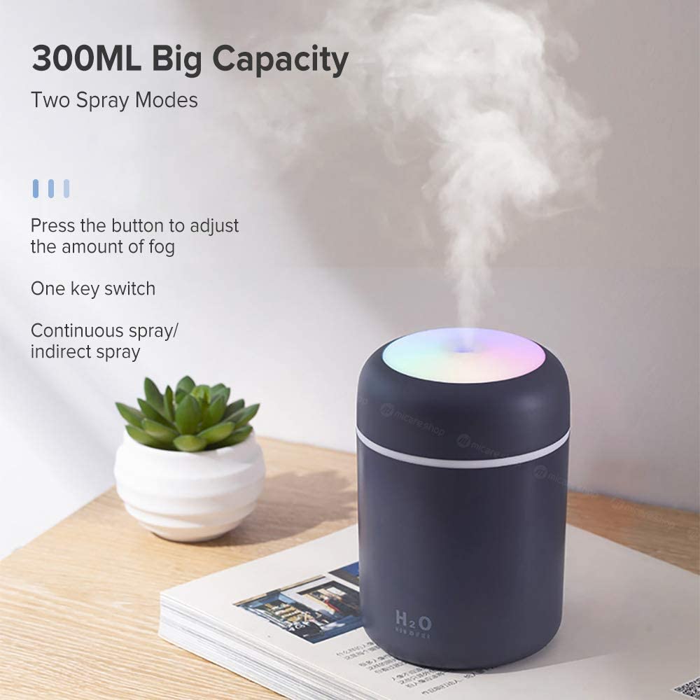 Umidificator pentru Camera sau Masina, Difuser cu Lumini LED RGB si 2 ...