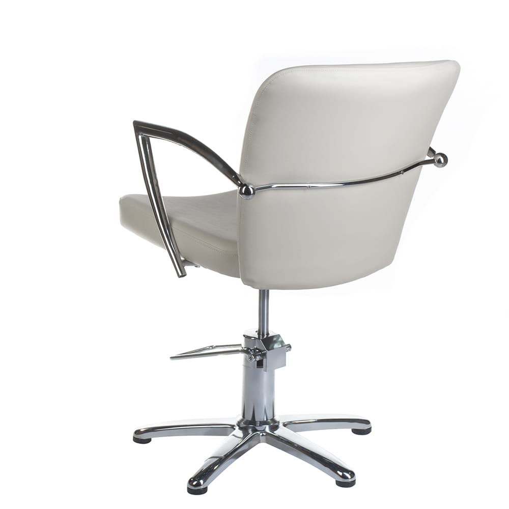 Scaun frizerie, BS, Piele ecologica, 65x57x64 cm, 25 kg, Alb - eMAG.ro