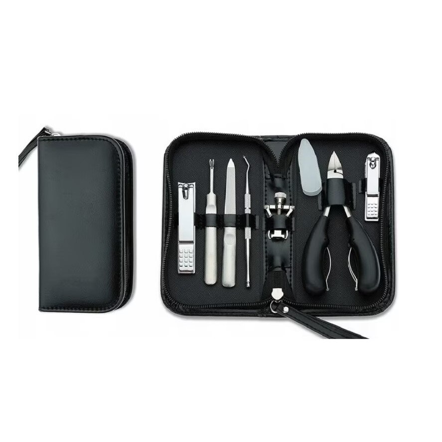 Set manichiura si pedichiura, UBX, cu husa pentru depozitare, neagra, 7 accesorii incluse - eMAG.ro