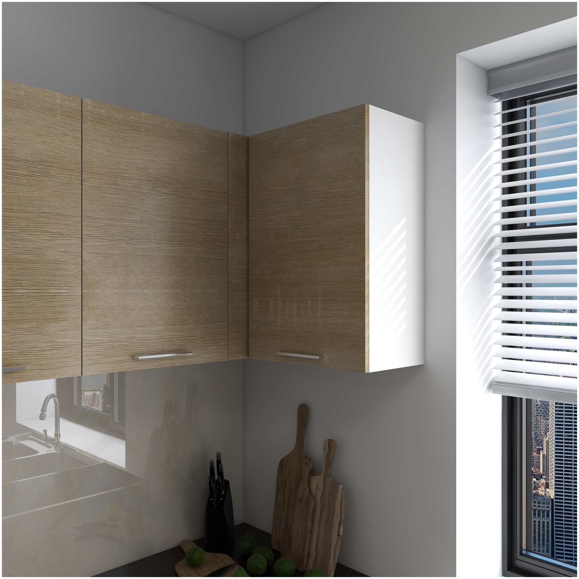 Corp bucatarie superior de colt Kring Modul, 70x40x60 cm, culoare corp ...