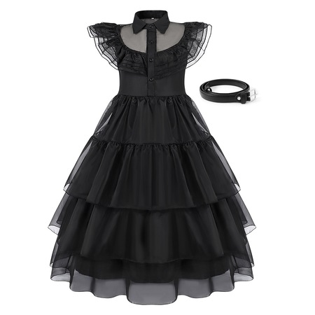 Rochie Wednesday Addams, Jurebecia™, Poliester, Cosplay de bal adulti ...