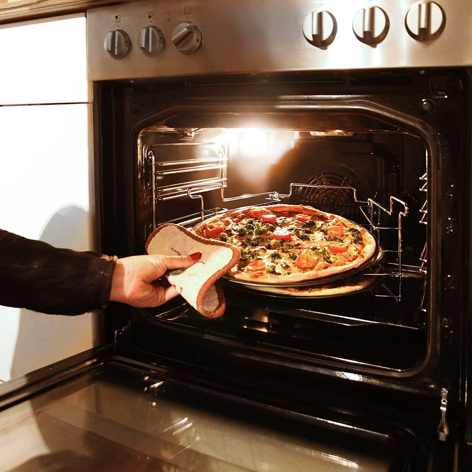 Zola pizza tálca készlet, 3 db, összecsukható tartóval, tálca átmérő 30 ...