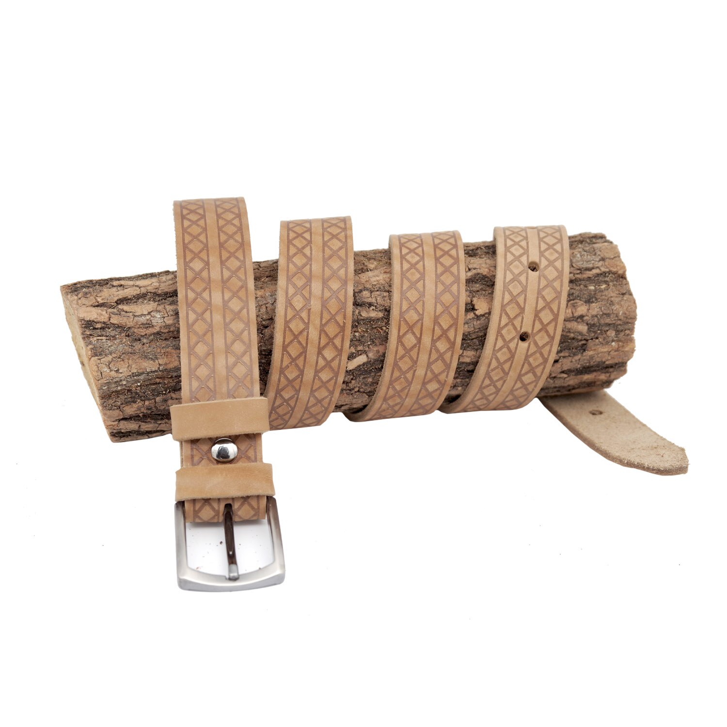 Curea barbati, Dazoriginal, Piele naturala, 130cm, Bej - eMAG.ro