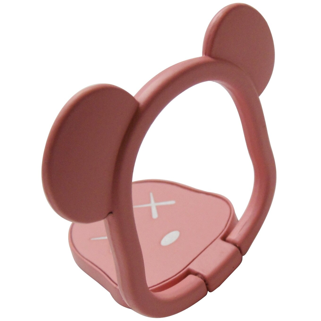 Suport metalic cu inel si stand, rotativ, ursulet roz, pentru telefoane ...