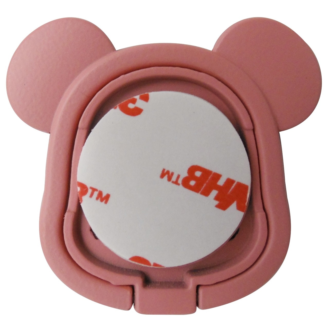 Suport metalic cu inel si stand, rotativ, ursulet roz, pentru telefoane ...