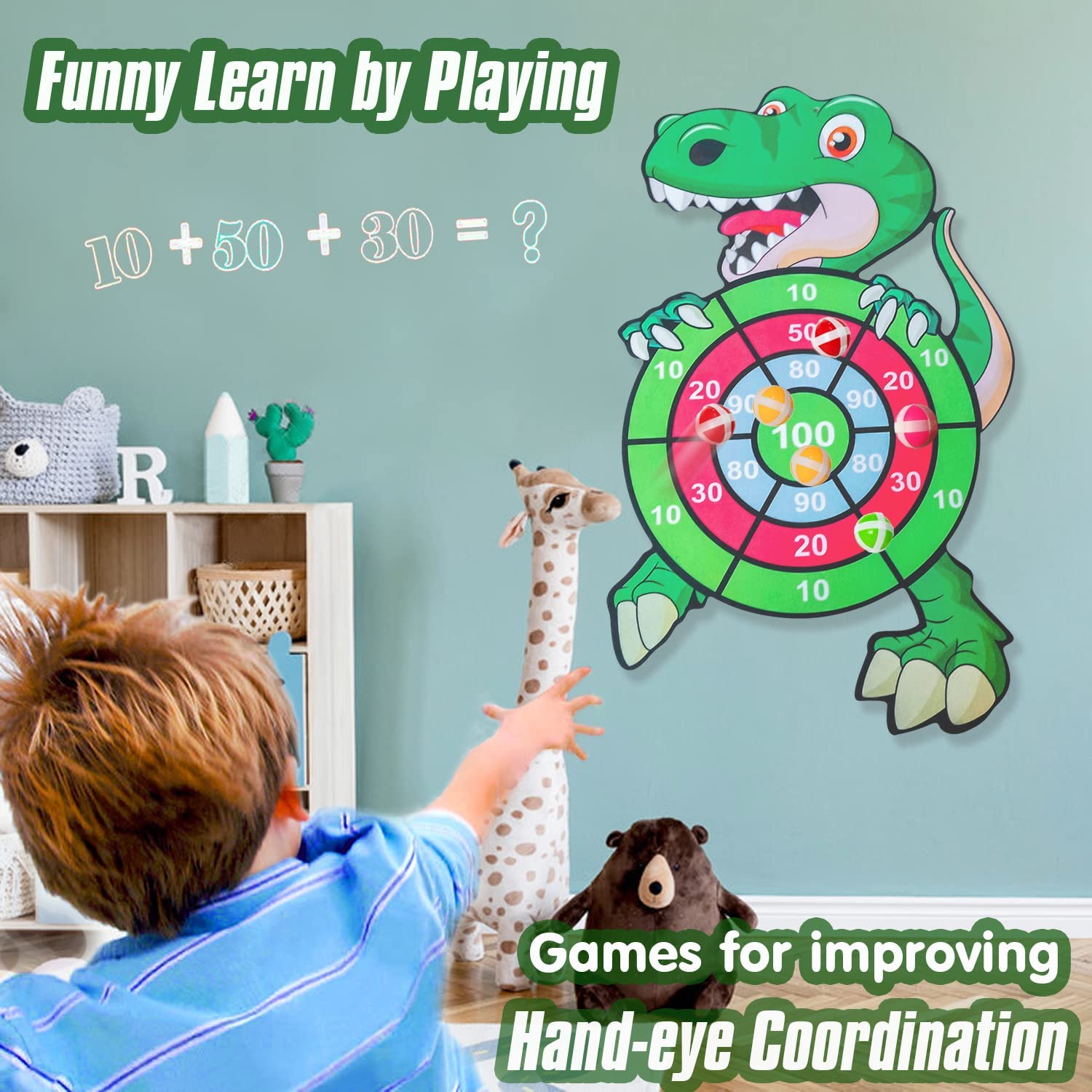 Darts gyerekeknek, SOOYE, Dinoszaurusz, Tépőzáras, 3-12 éves korig ...