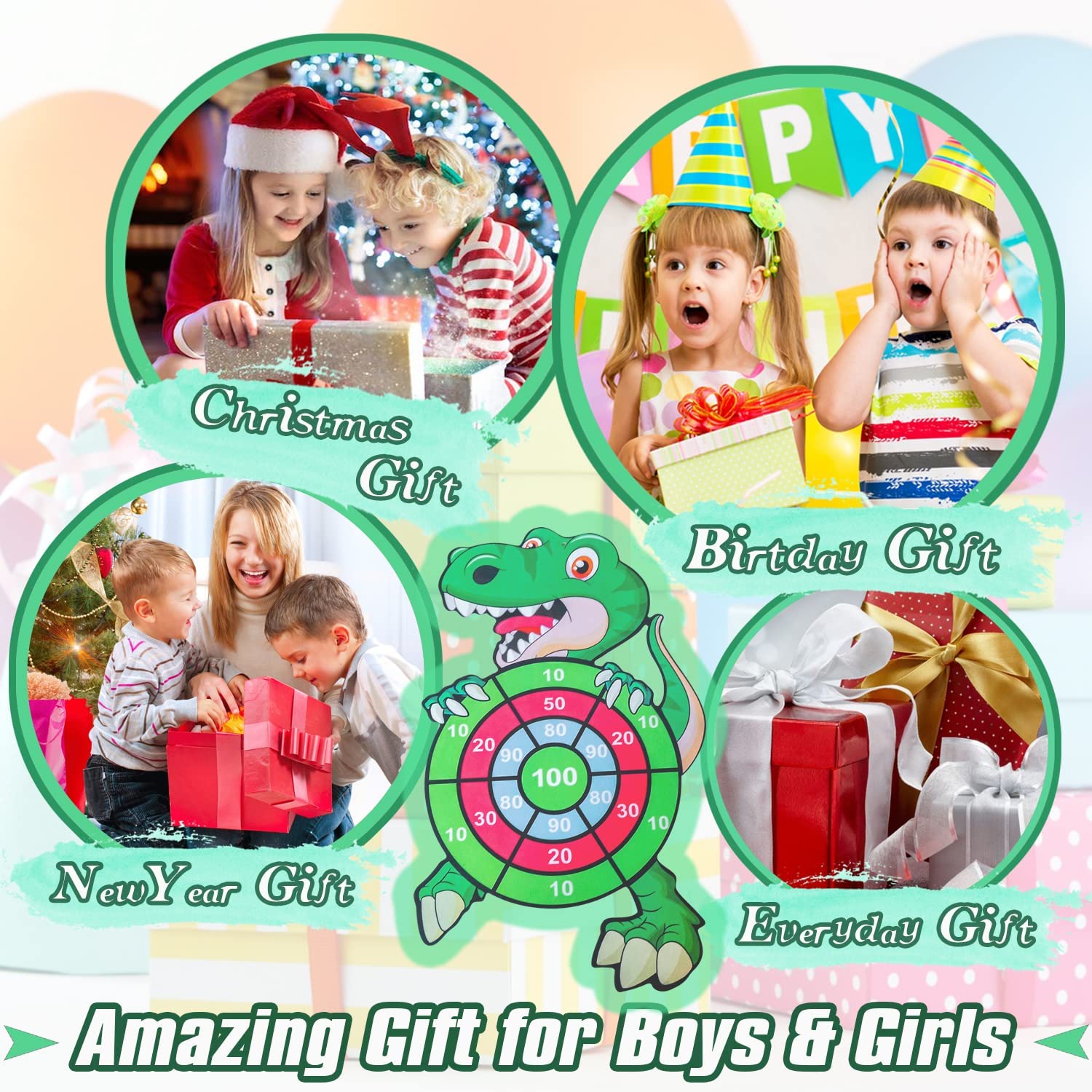 Darts gyerekeknek, SOOYE, Dinoszaurusz, Tépőzáras, 3-12 éves korig ...