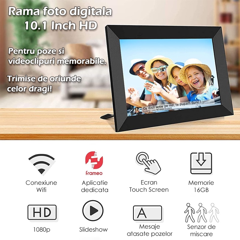 Rama foto digitala WiFi, Adomnes, 10.1 inch, touchscreen 800x1280 HD ...