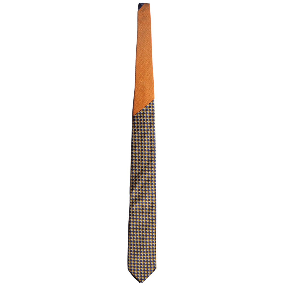 Cravata matase cu nod in contrast N2437, model unicat, albastru ...