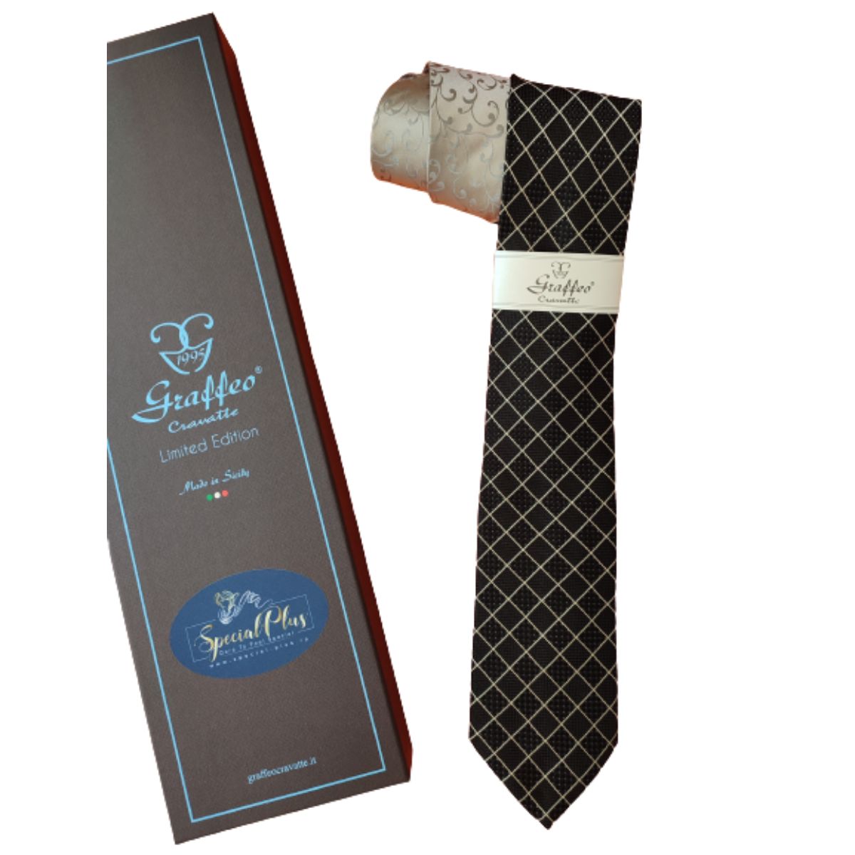 Cravata matase cu nod in contrast N2771, model unicat, gri, 148x8 cm ...