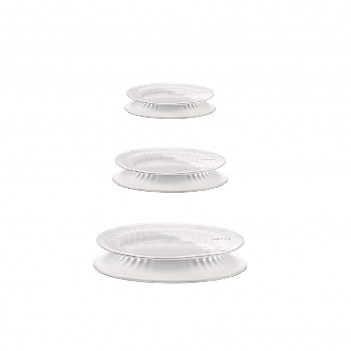 Set 3 capace reutilizabile, Lekue, Silicon, 11/15/20 cm, Alb - eMAG.ro