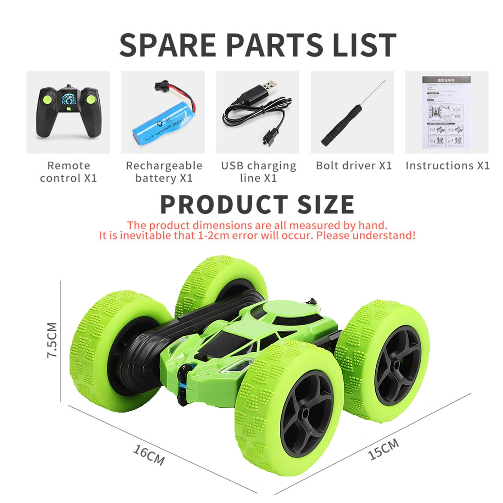 Masina cu telecomanda RC pentru copii, Darklove, Cu intoarcere la 360 ...