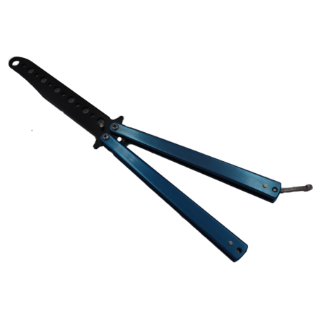 Briceag Balisong Fara Tais, Model Simplu, 20 cm, Albastru, Dalimag ...