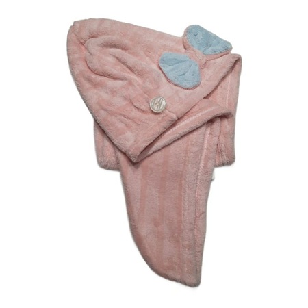 Prosop pentru uscat parul, cu nasture pentru fixare, pufos si moale la ...