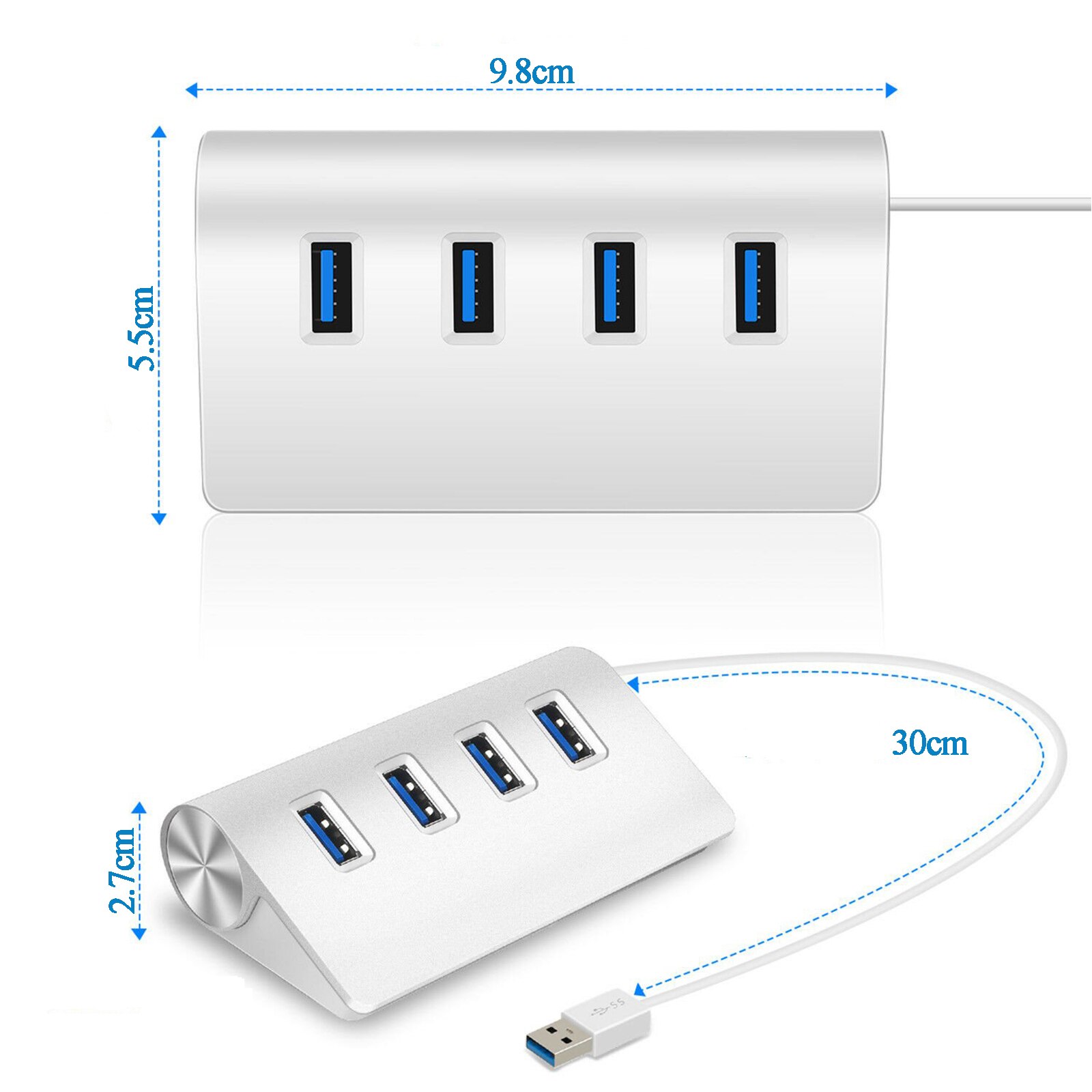 Hub USB 2.0, Darklove, Cu 4 porturi, Plug and Play, Design elegant si ...