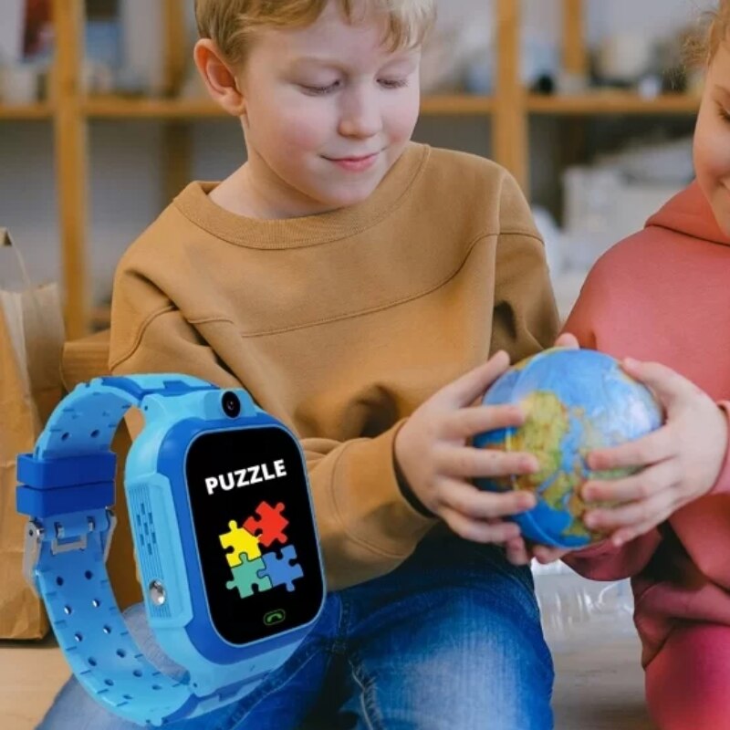 Ceas smartwatch ZAXER GPS 4G copii, cu localizare GPS, LBS, WIFI, si ...