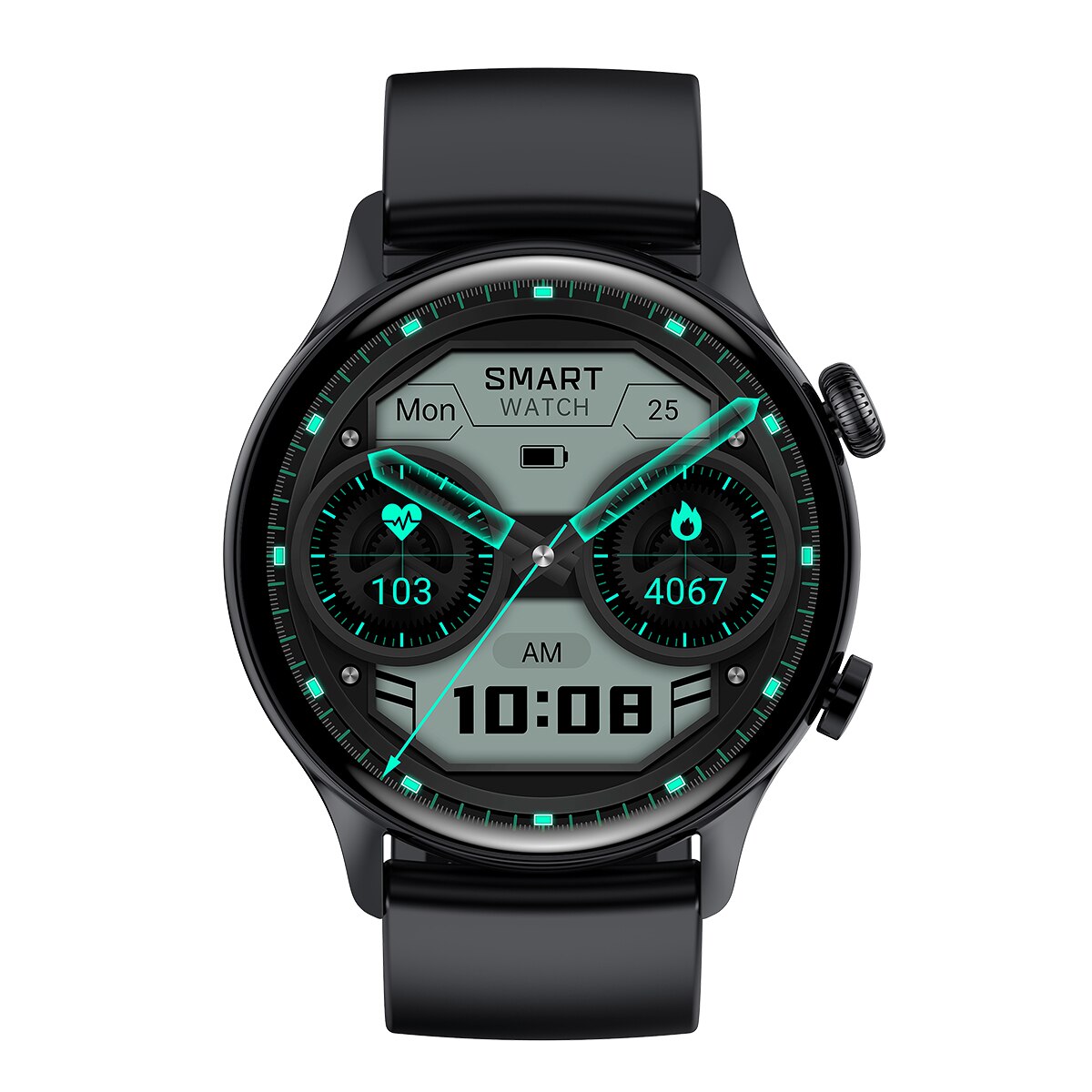 Ceas Smartwatch TOPVIA®, 1.36” AMOLED, negru, cu 3 curele, compatibil ...