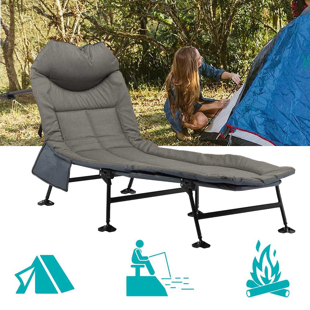 Pat de camping Timeless Tools, Reglabil in 4 pozitii, Buzunar ...