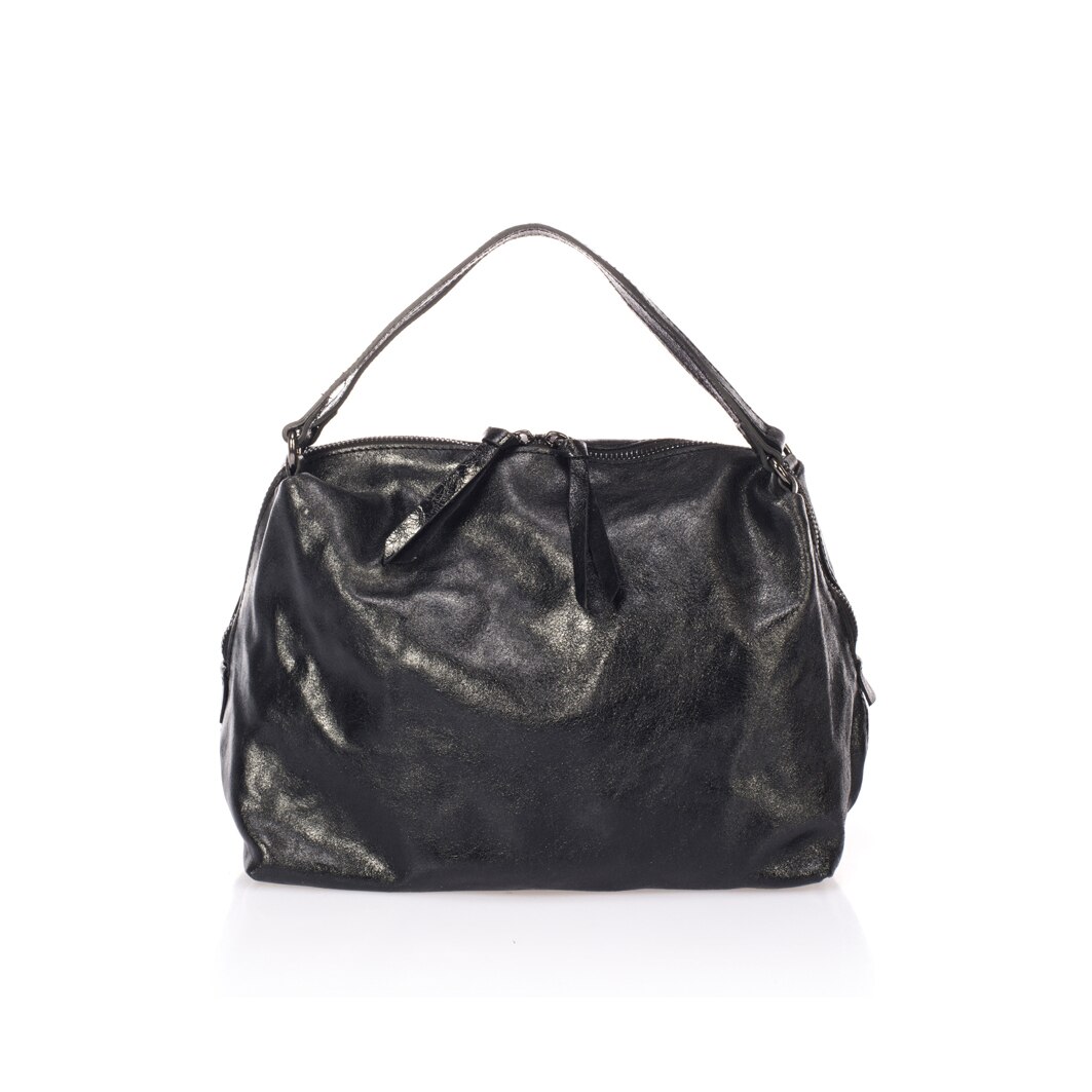 Geanta dama Massimo Castelli, din piele naturala, model 17009, Negru ...