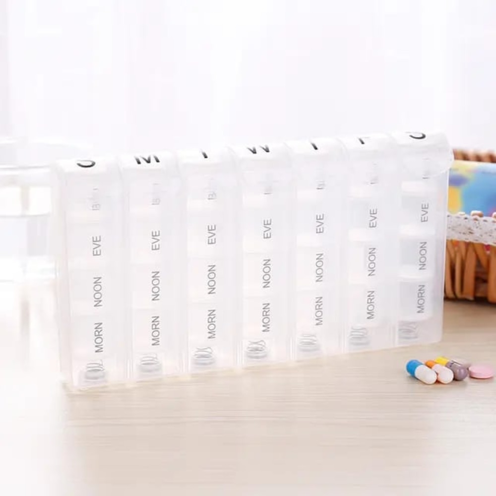 Cutie pastile, organizator medicamente saptamanal, CSD, transparent ...
