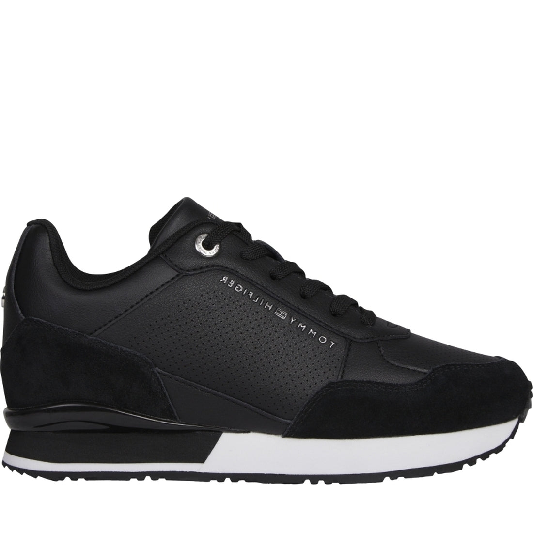 Adidasi femei, TOMMY HILFIGER, Piele/Textil, Negru, 41 - eMAG.ro