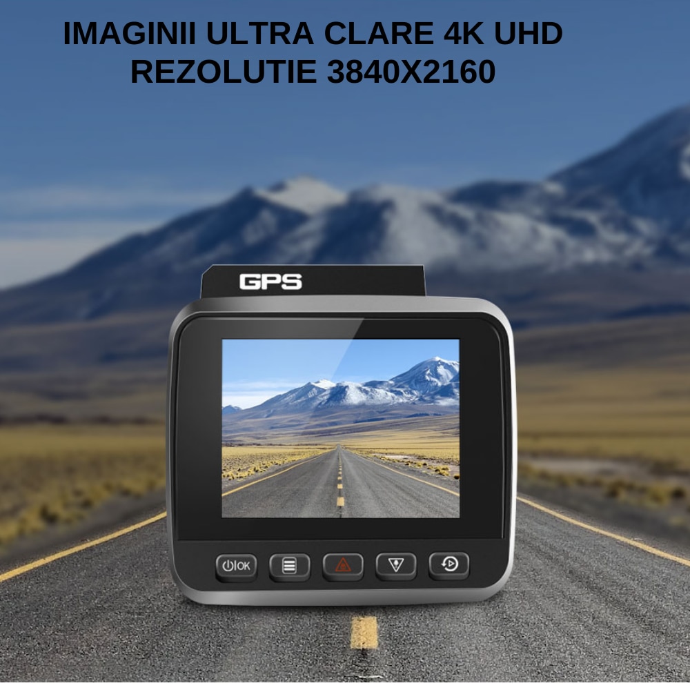 Camera Auto De Bord DVR 4k, Inregistrare Ultra HD, Rezolutie 3840x2160p ...