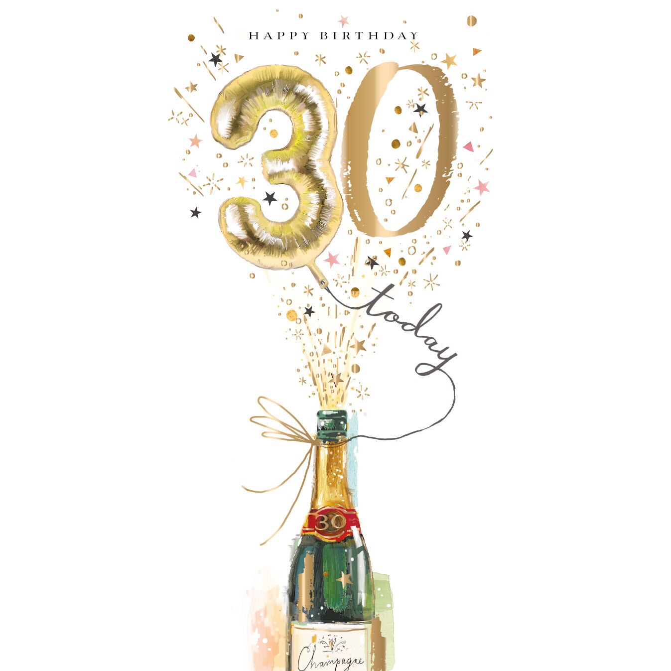 Felicitare - Today, 30, Alb, Cu mesaj, Carton, 228 x 121 mm - eMAG.ro