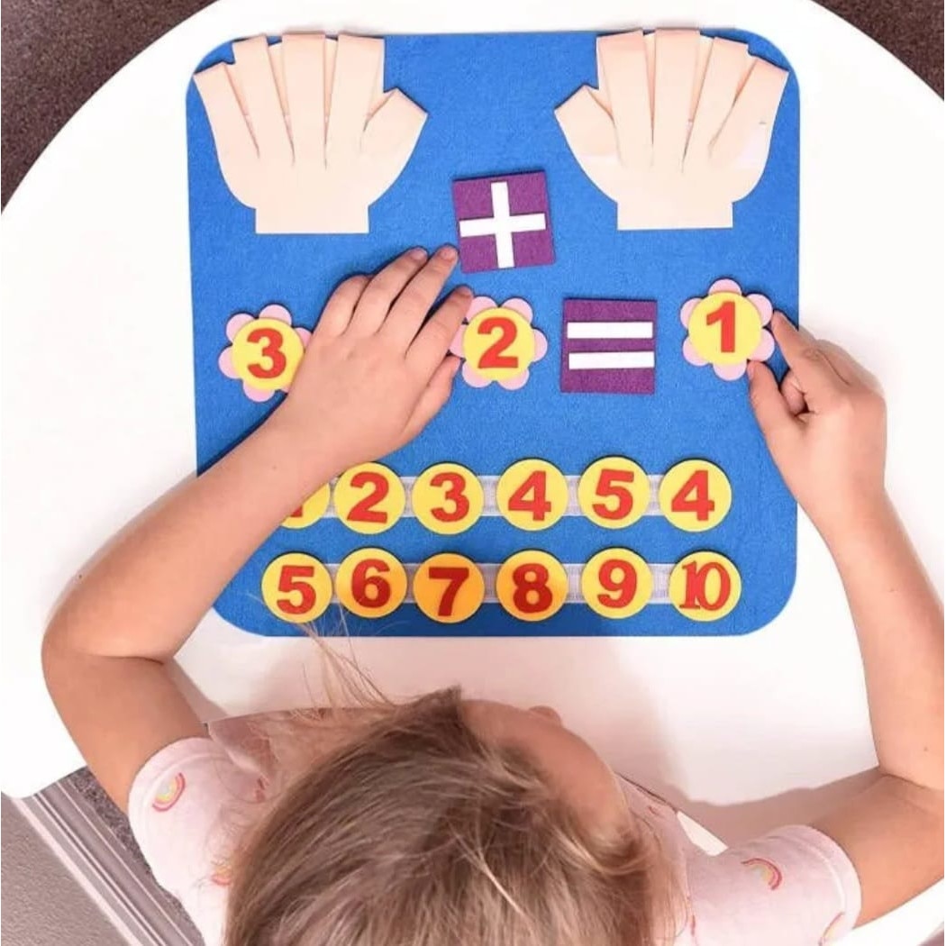 Joc matematic educativ, Invatam Adunarea si Scaderea, fetru, 32x30 cm ...