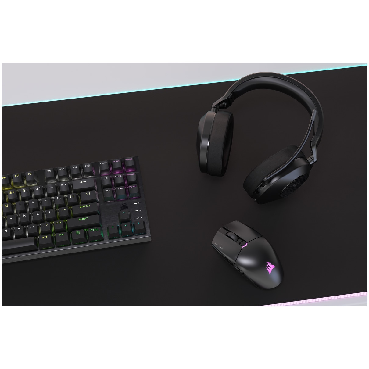 Casti gaming Corsair HS65 wireless, Carbon - eMAG.ro