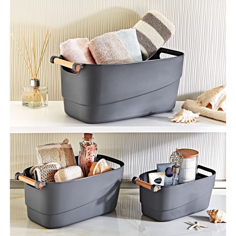 Cos depozitare plastic 5L grii inchis - eMAG.ro