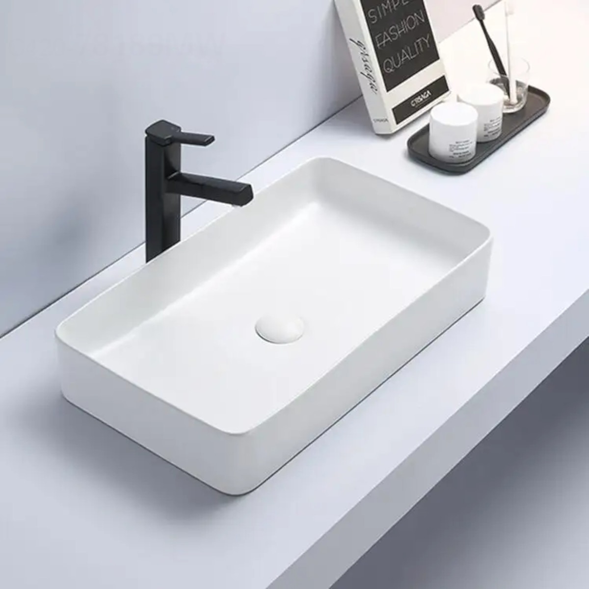 Lavoar Maura, Alb, ceramica sanitara, 61x35 montaj pe blat - eMAG.ro