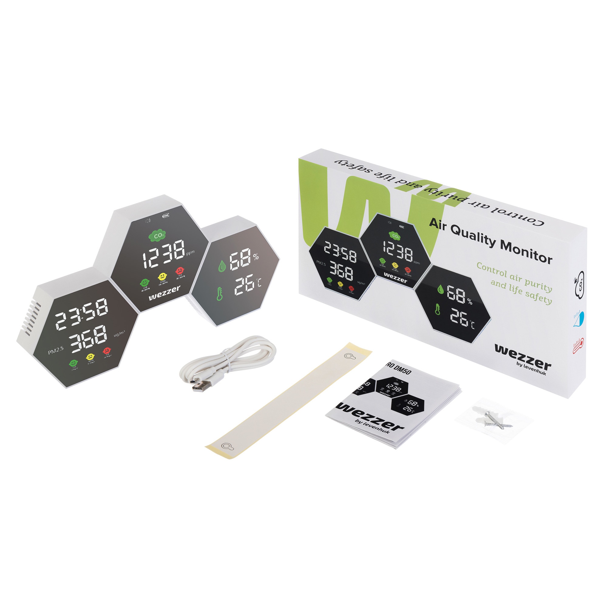 Монитор за качеството на въздуха Levenhuk Wezzer Air PRO DM50 - eMAG.bg