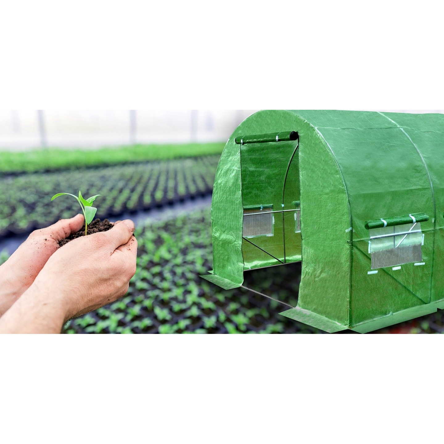 Sera gradina, Bluegarden, 2x3.5m, Verde - eMAG.ro