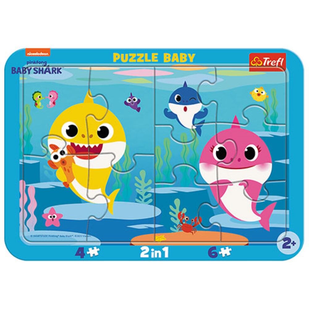 Puzzle 2 in 1 Baby Shark, 10 piese - eMAG.ro