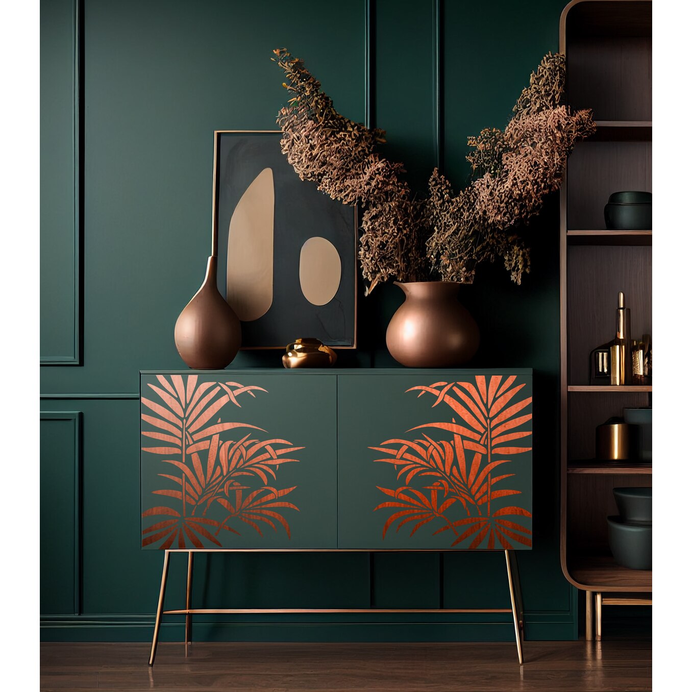 Sablon constructii 3D Leafy Ensemble, 30x30cm, reutilizabil, plastic ...