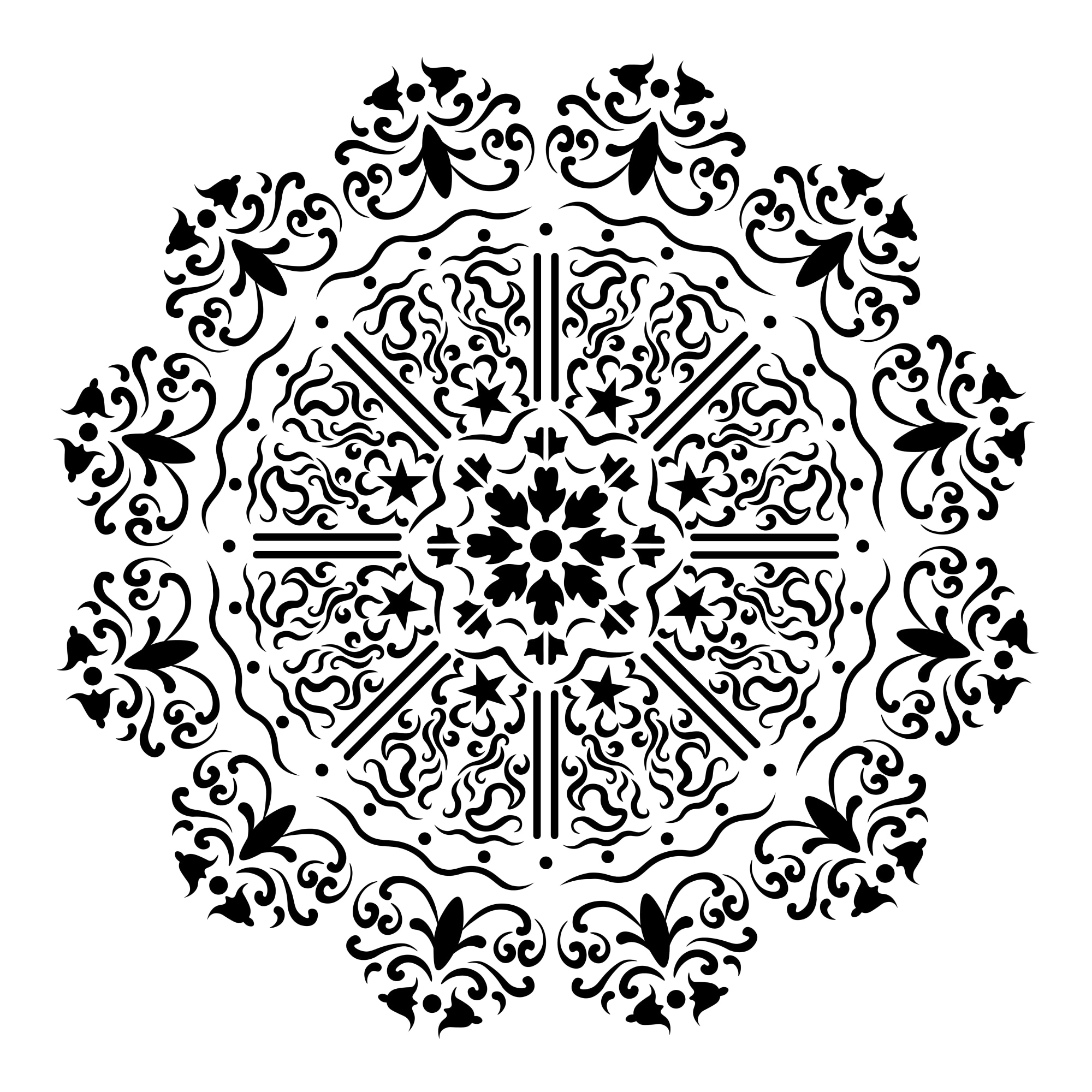 Sablon constructii 3D Starbells Mandala, 50x50cm, reutilizabil, plastic ...