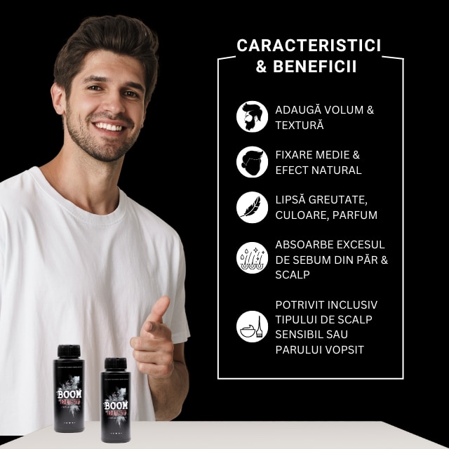 Set texturare par, Spray plus Pudra Volum, ELITE GROOMING, Sea Salt si ...