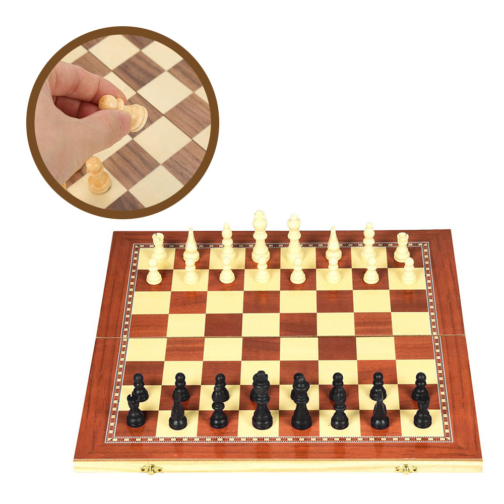 SIKS 3 az 1-ben játék, sakk, backgammon, dáma, fadoboz, 48x24 cm - eMAG.hu