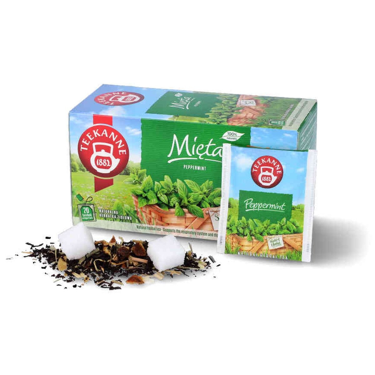 Ceai de plante, Teekanne, Menta, Tip pliculete, Natural, 30 g - eMAG.ro
