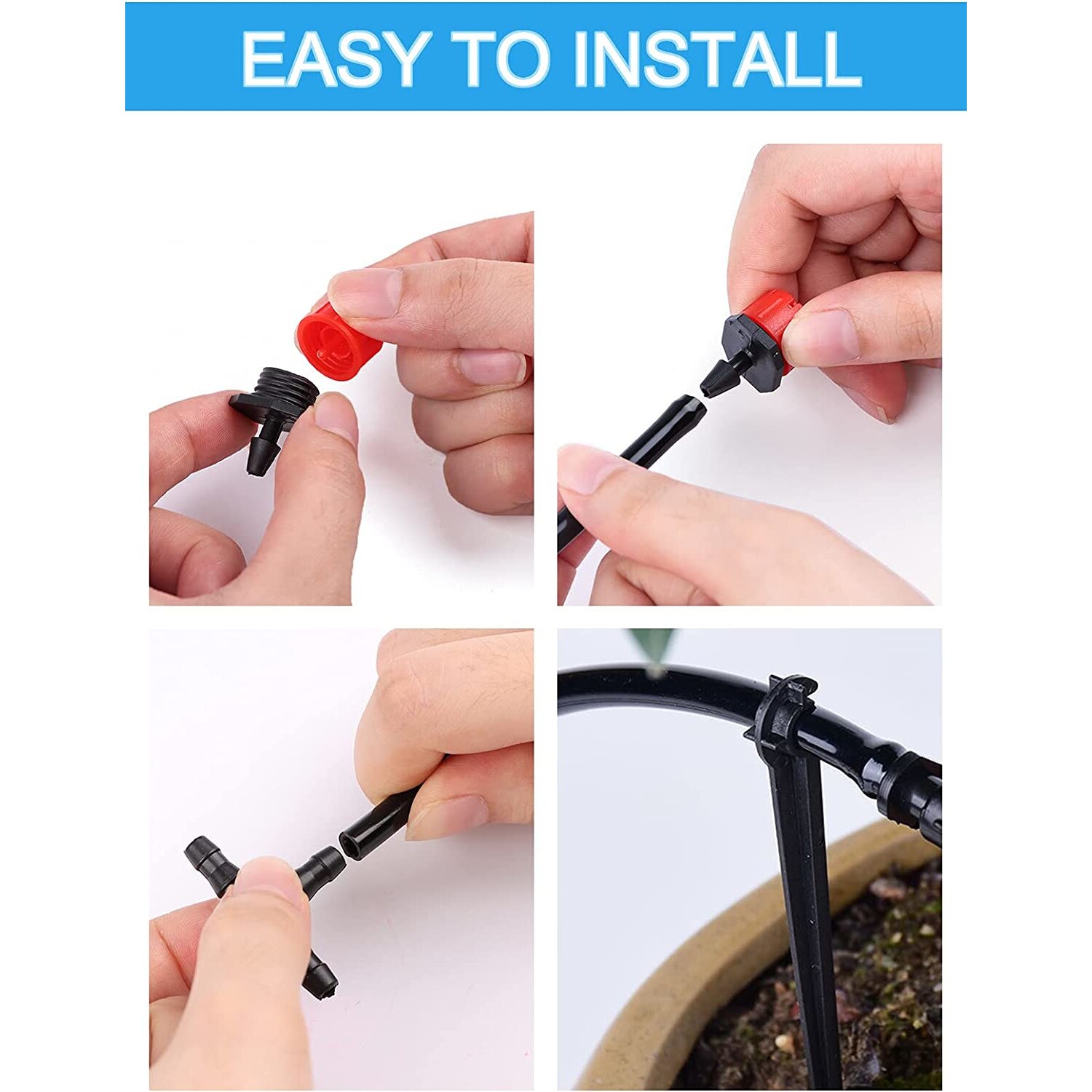 Kit sistem de irigare gradina, Pentru gazon/gradina/terasa, 150 piese ...