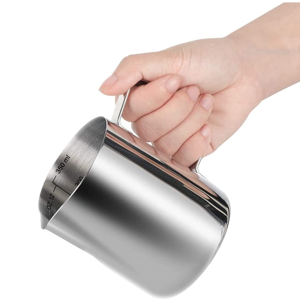 Cana din inox cu gradatie, Ronyes®, Inox, 350 ml - eMAG.ro