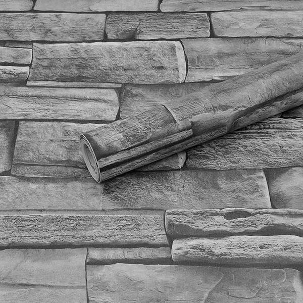 Tapet 3D gri piatra 300X45cm - eMAG.ro