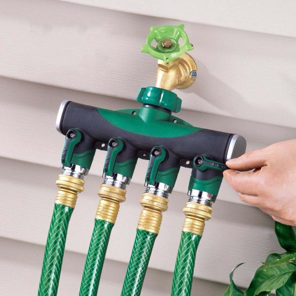 Distribuitor de apa cu 4 cai, Plastic/Cauciuc, Pentru robinet/furtun ...