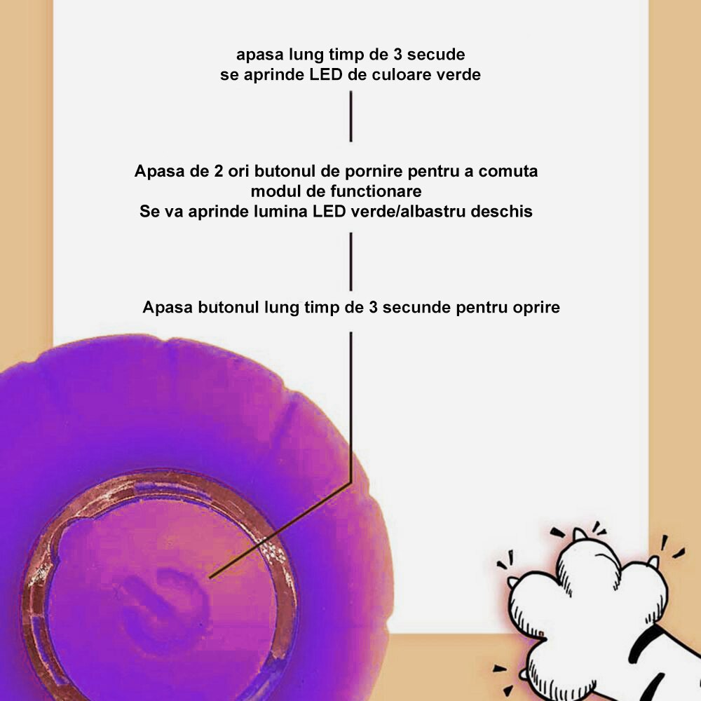 Minge care sare, interactiva, cu acumulator, pentru pisici, culoare mov ...