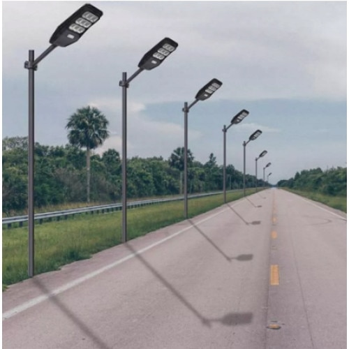 Solar LED lámpa, Azaris, 300W, Fekete - eMAG.hu