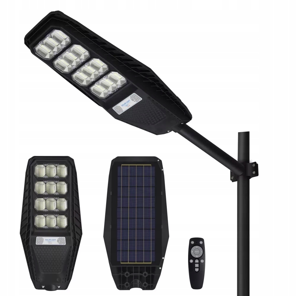 Lampa solara LED, Azaris, 300W, Negru - eMAG.ro
