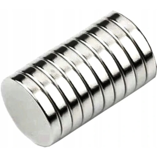 Set 10 magneti, Inny, Neodim, 10x1.5 mm, Argintiu - eMAG.ro