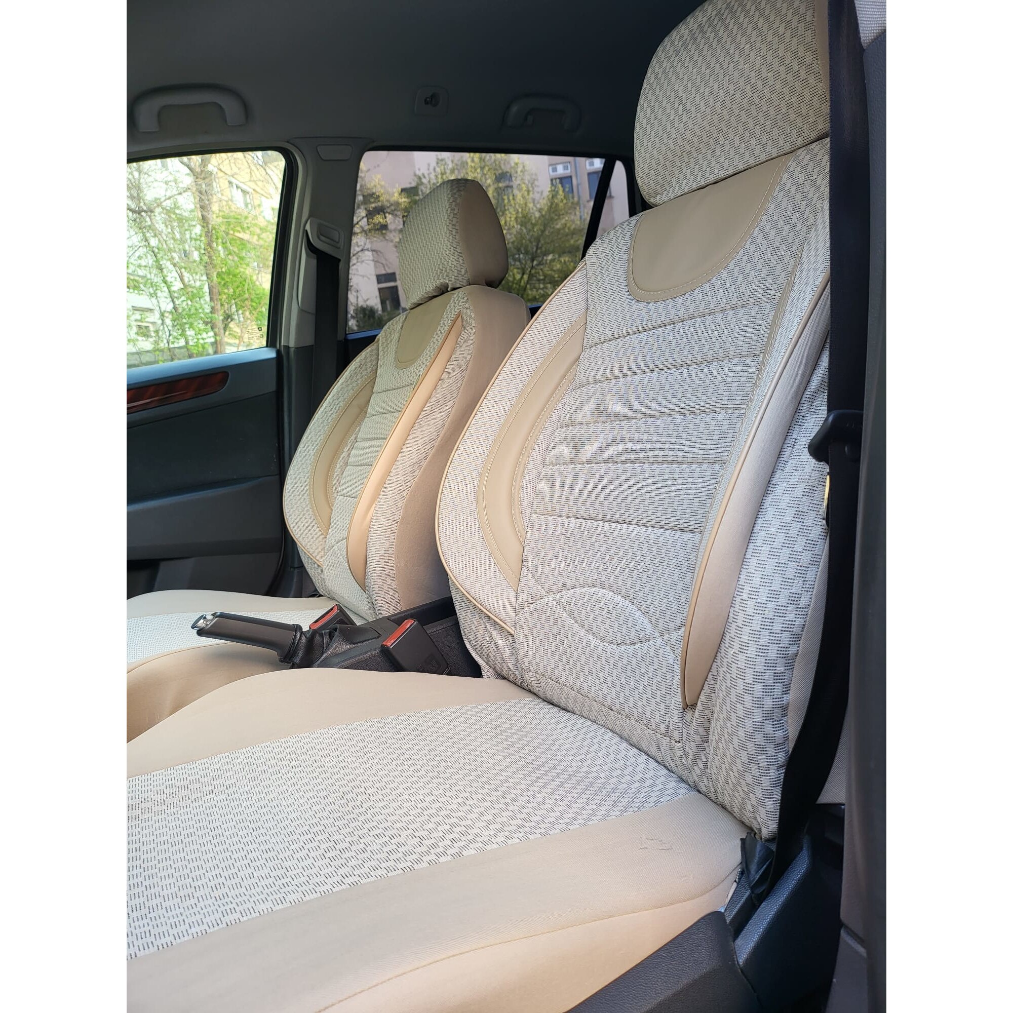 Set huse scaune auto universale bej city, 11 piese, Umbrella - eMAG.ro